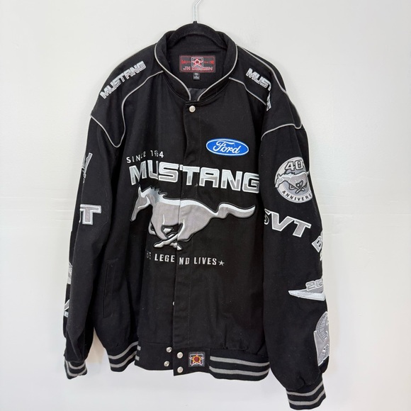 Ford | Jackets & Coats | Ford Mustang Black Bomber Jacket | Poshmark